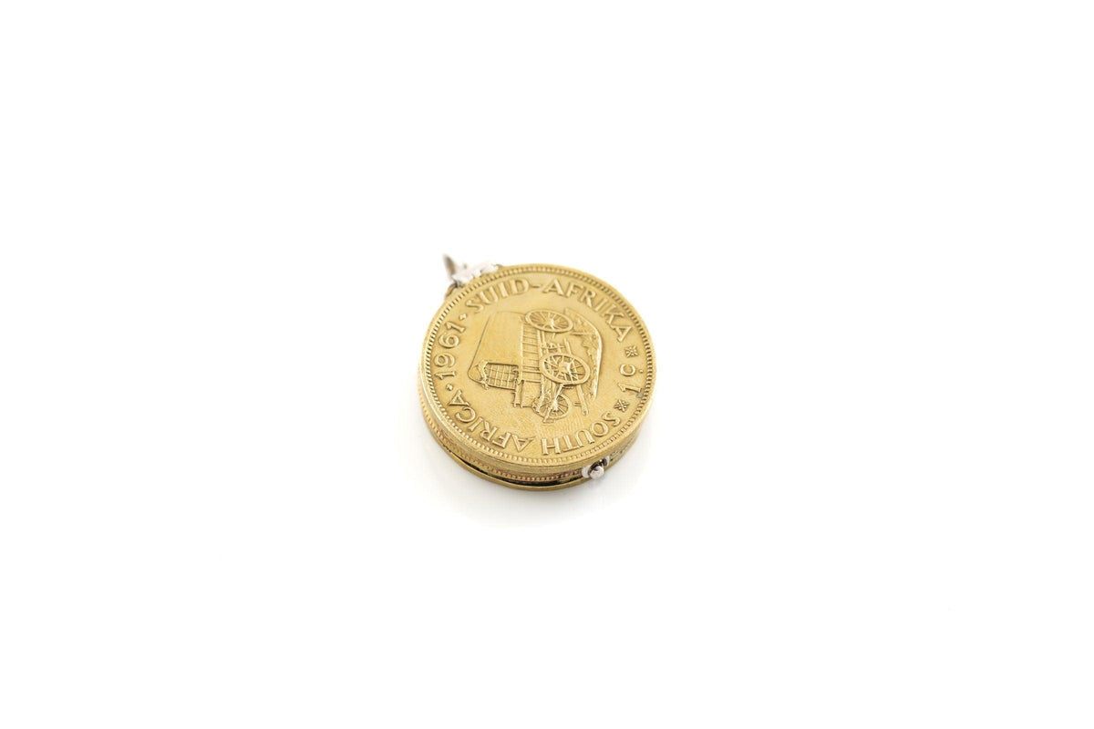 South African Brass Coin Locket Necklace– Minted Jewellery