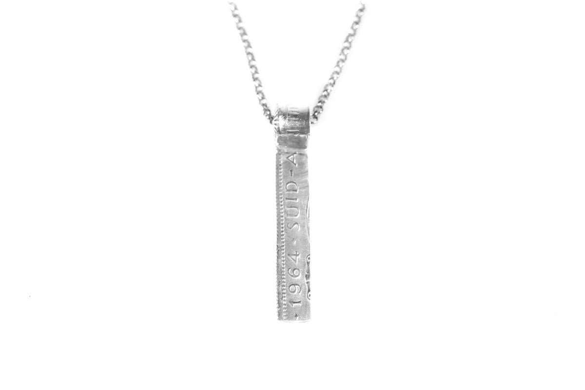 Vertical Coin Pendant Silver Necklace– Minted Jewellery